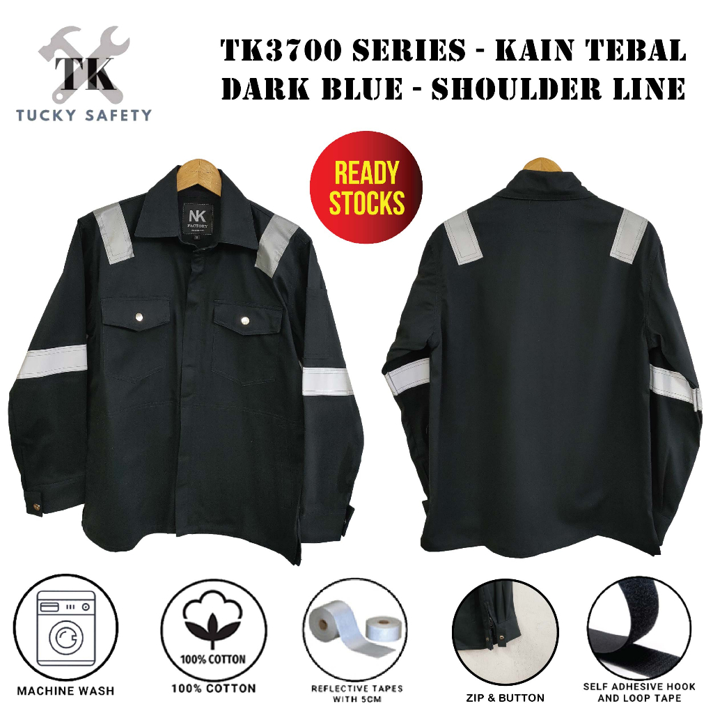 SIZE XS - 5XL TK SAFETY JACKET TEBAL / WORKING JACKET / SLEEVE BUTTON ...