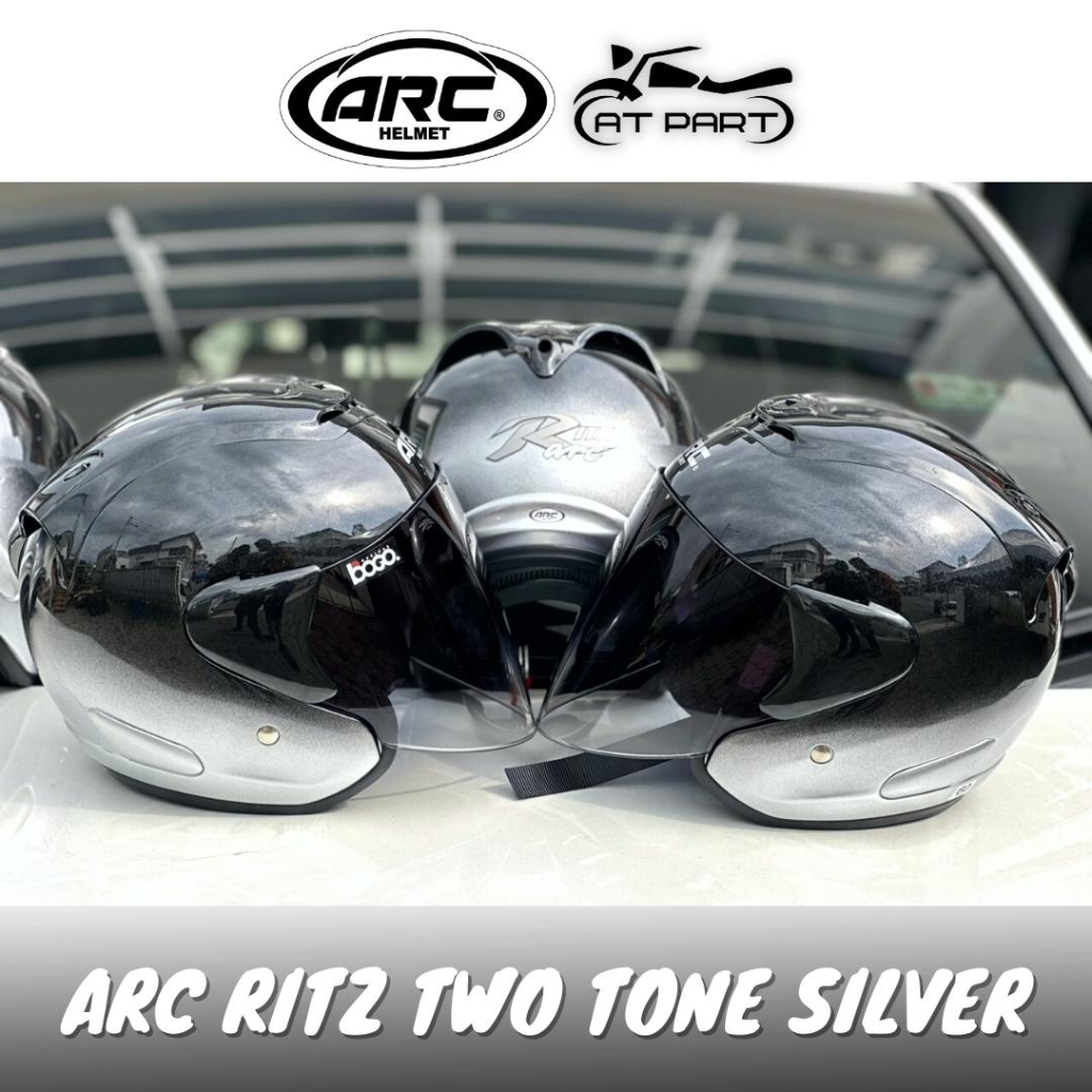 ARC RITZ HELMET 2TONE SILVER TWO TONE SPECIAL COLOUR ORIGINAL 100% ...