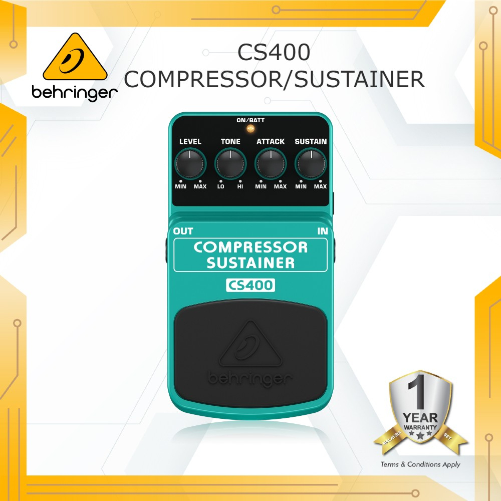 BEHRINGER COMPRESSOR/SUSTAINER CS400 Ultimate Dynamics Effects Pedal ...