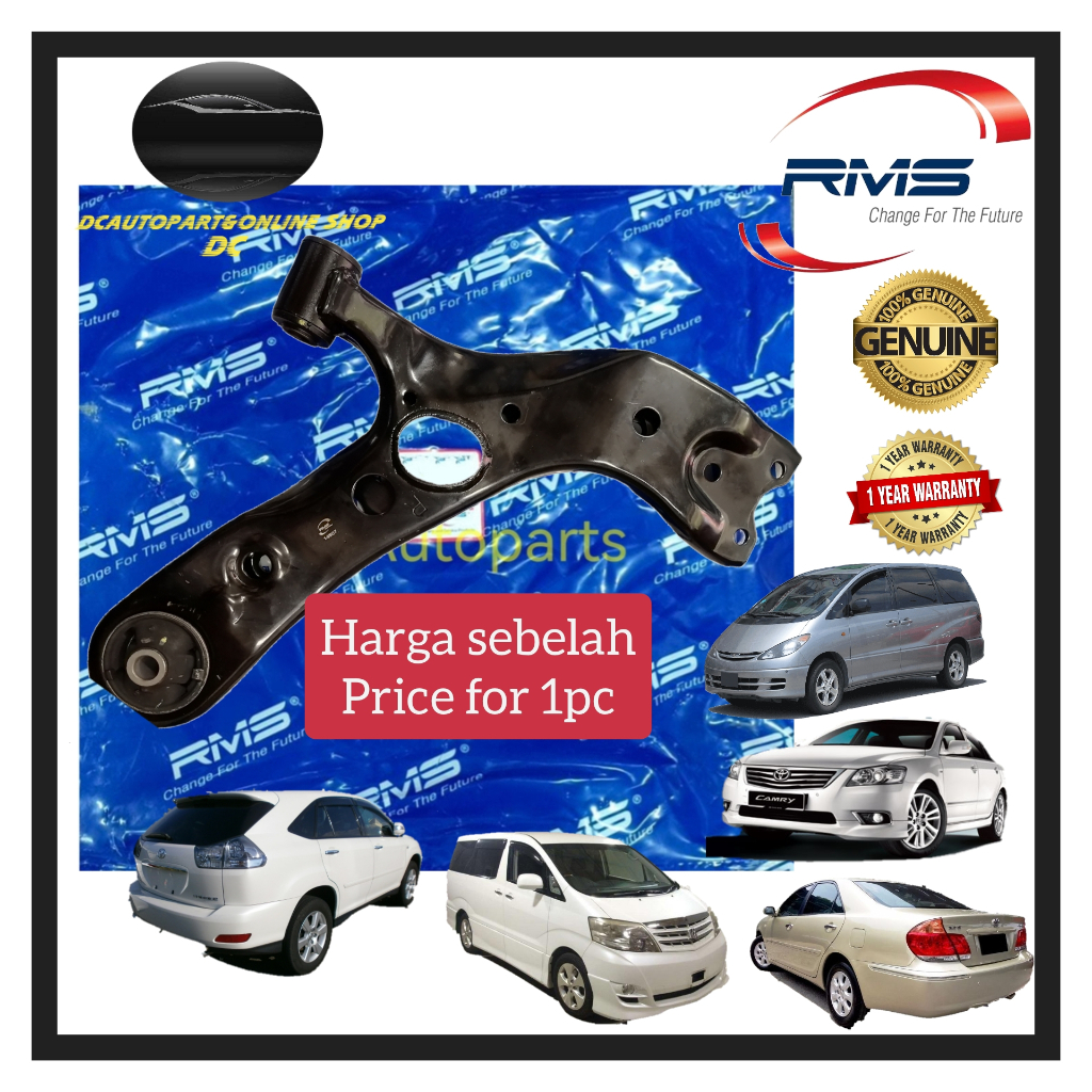 RMS CONTROL LOWER ARM FRONT TOYOTA CAMRY ACV30/32 ACV40/41 ACV50 ESTIMA ...