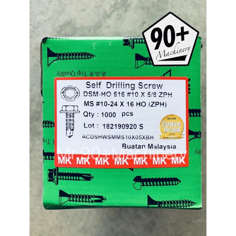 (MK)DS-HO 516 (ZPH) #10 x 5/8 1000pcs SELF DRILLING SCREW Screw Besi ...