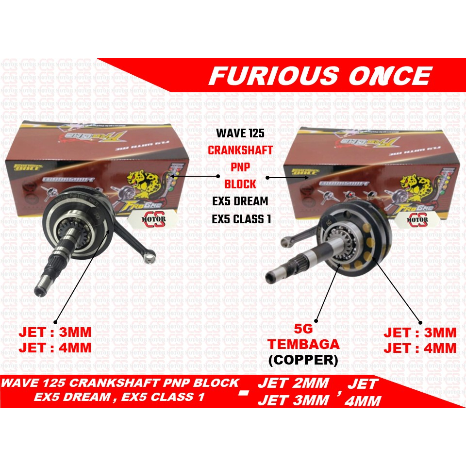 WAVE 125 PNP EX5 CLASS 1 RACING TEMBAGA COPPER 5G CRANKSHAFT JET ROD ...