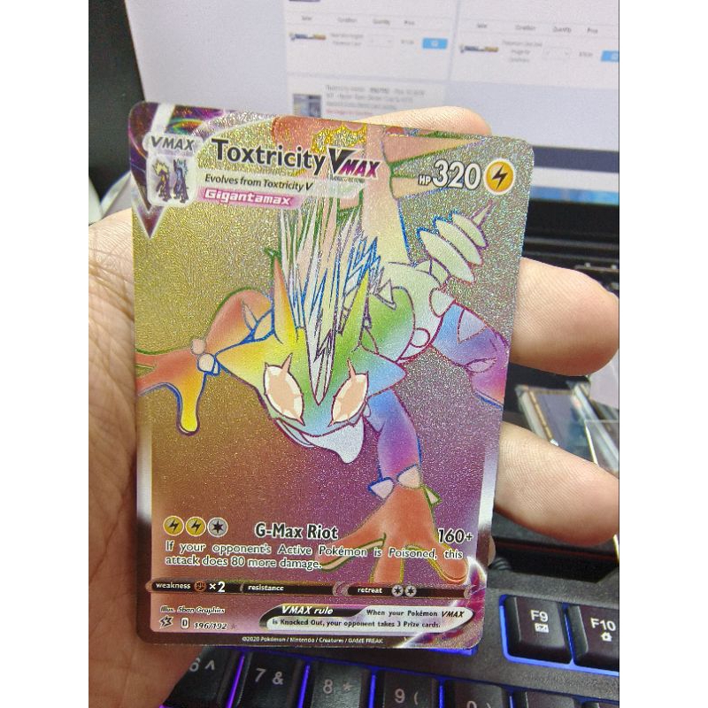 Electric Type - Pokemon Card Vmax - Toxtricity Vmax Hyper Rare 196/192 ...