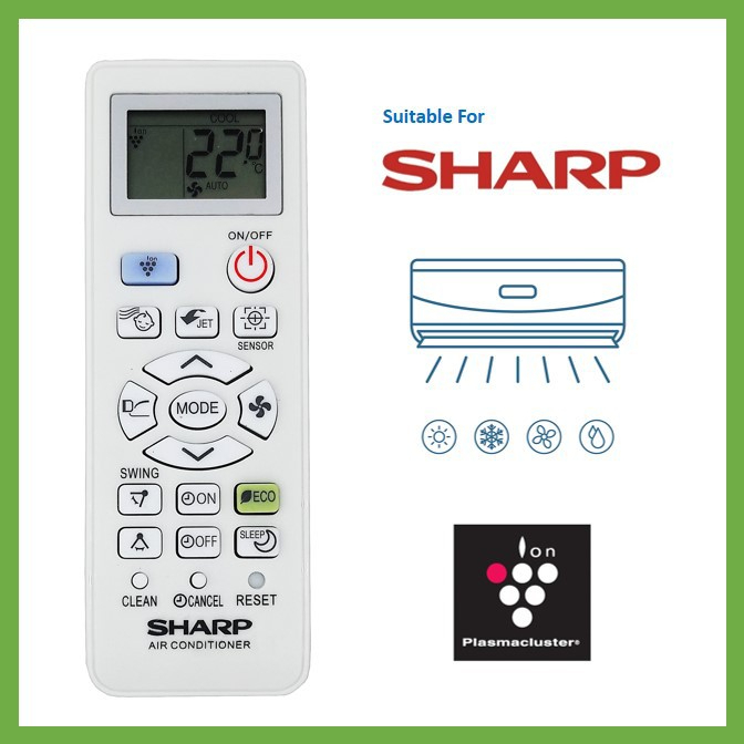SHARP AIR CONDITIONAL REMOTE CONTROL REPLACEMENT COMPATIBLE | Shopee ...