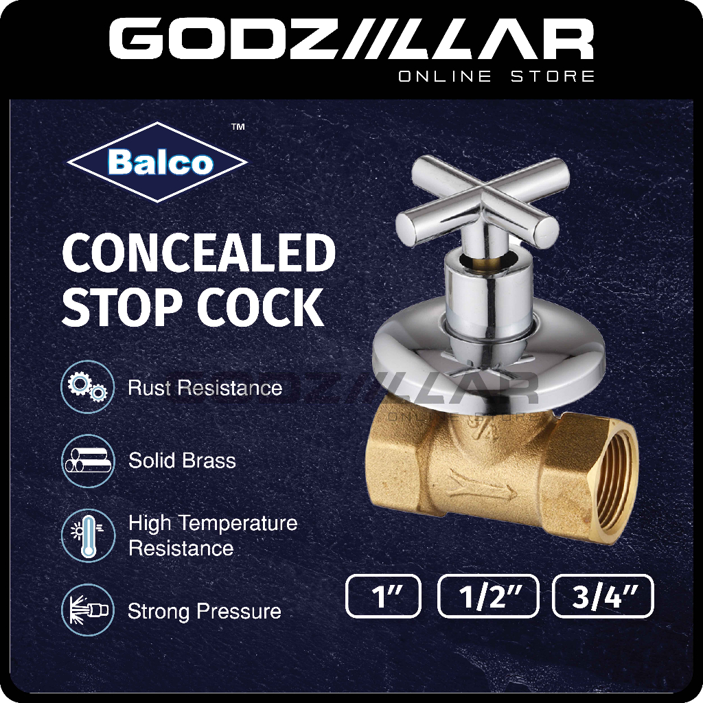 Balco Premium Cross Handle Quarter Turn Stopcock Stop Cock Shower Valve ...