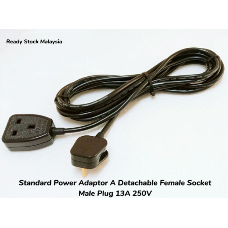Standard Power Adaptor A Detachable Female Socket Male Plug | Shopee ...