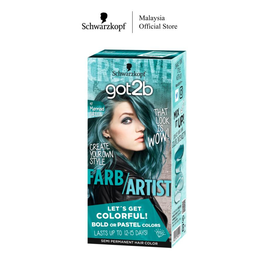 Schwarzkopf Mermaid Green Colour (47ml) GOT2B FARB/ARTIST 097 | Shopee ...
