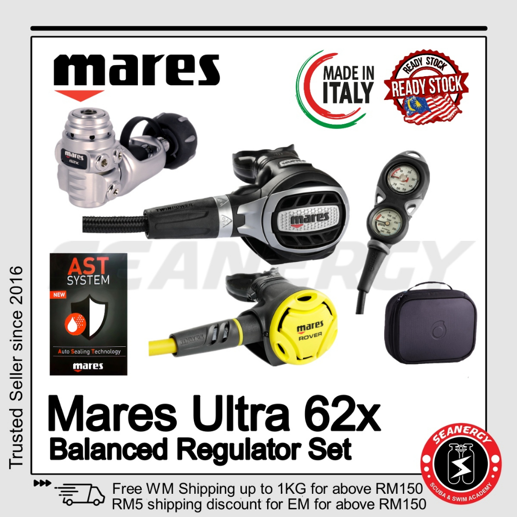 Mares Ultra 62x Scuba Diving Regulator Set First Stage Second Stage ...