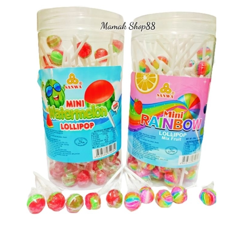 100pcs Mini Rainbow Lollipop / Mini Watermelon Lollipop / Mini Cola Lollipop / Mini Mix Fruit ...