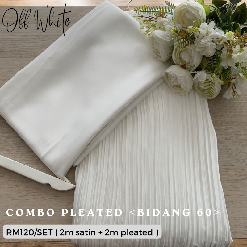 kain pleated satin dan set combo pleated dengan satin plain sesuai ...