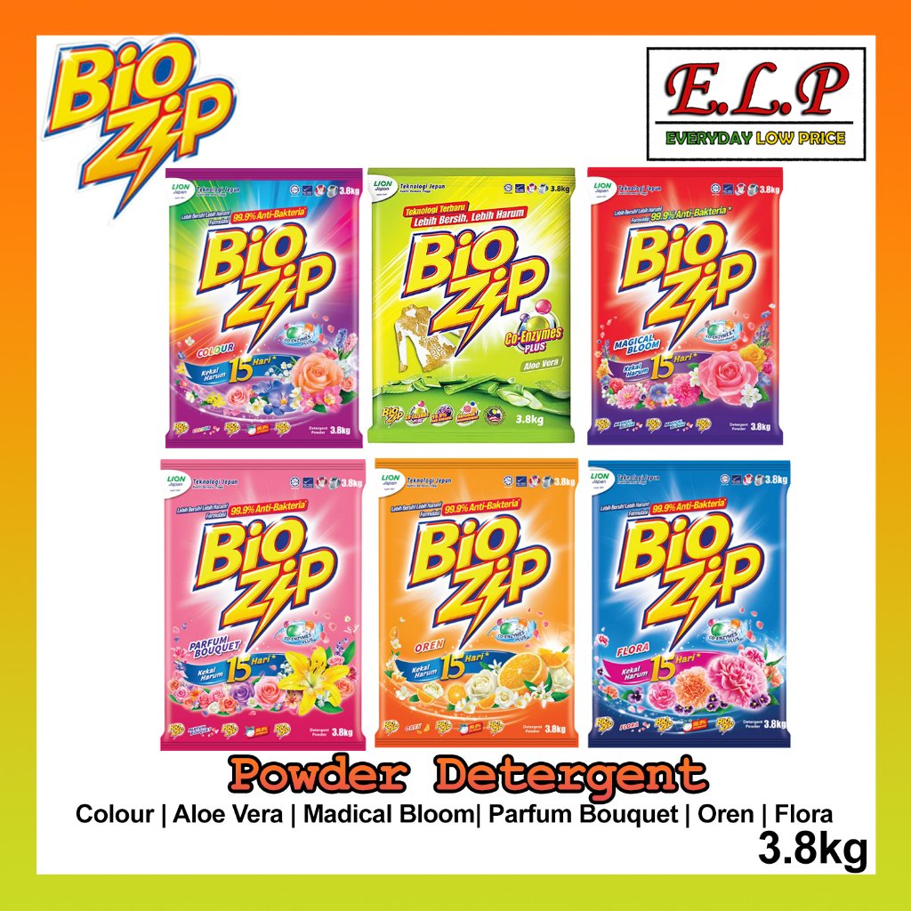 BIO ZIP Detergent Powder 3.8kg | Shopee Malaysia