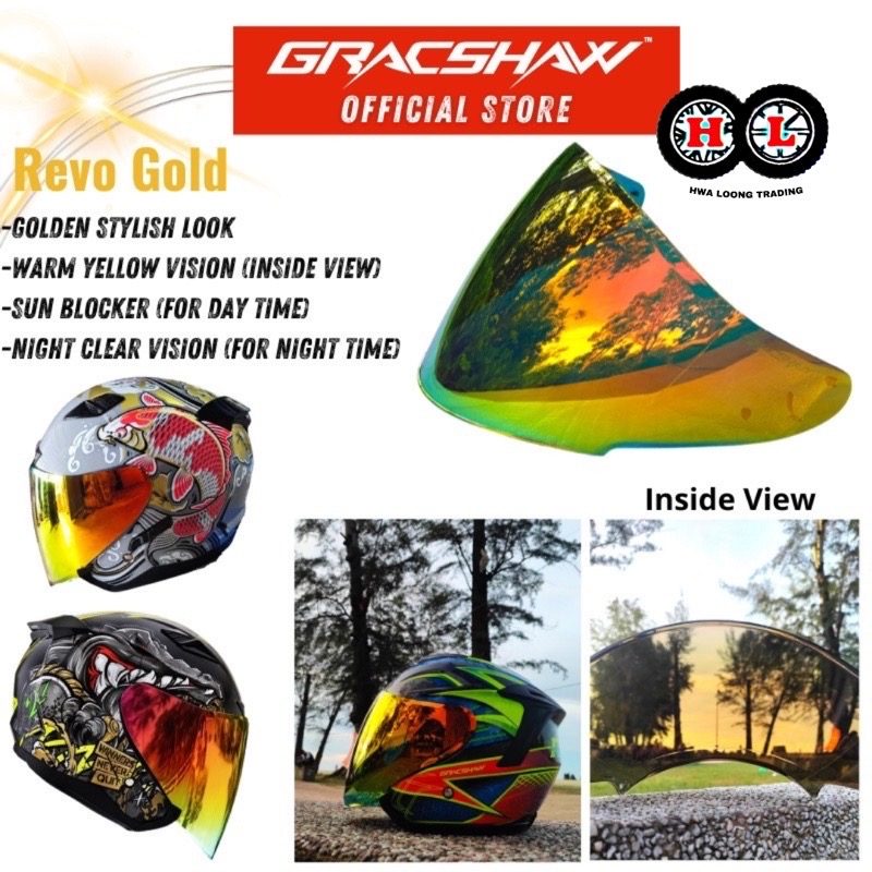 GRACSHAW GEOMAX G555 MALAYSIA HELMET DOUBLE VISOR (GRACSHAW HELMET ...
