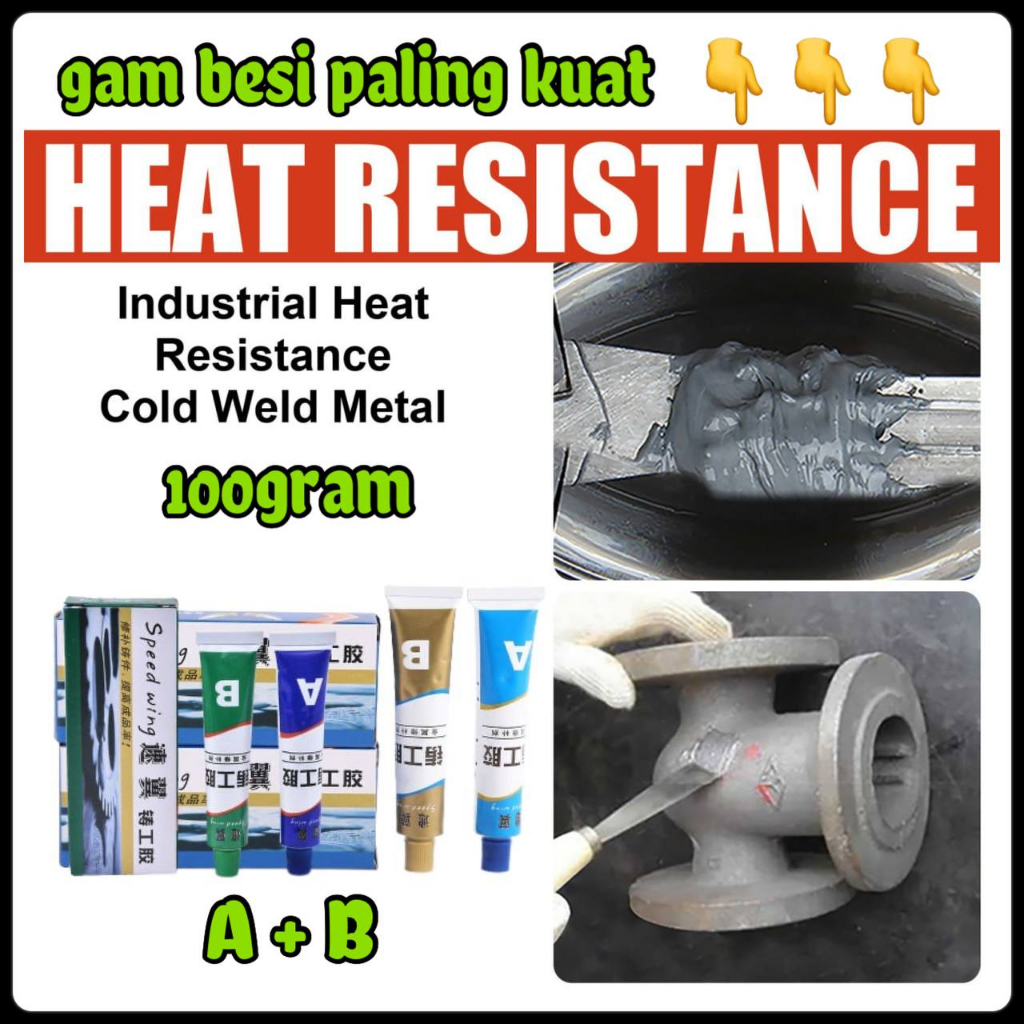 100 Gram Gam Paling Kuat Besi Tahan Panas Super Strong Metal Glue ...