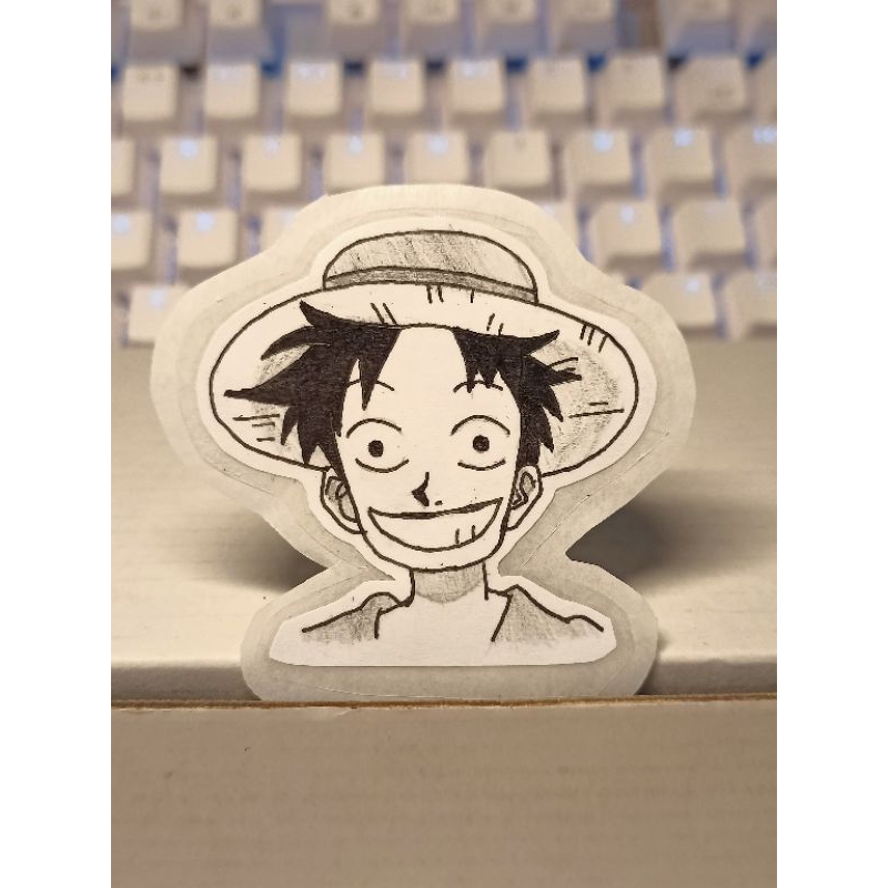 Luffy | one piece | handmade stickers for sale | black and white ...