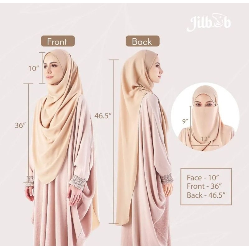 JILBAB NAJJAH BY NUNHA NEELOFA (FREE NIQAB) & SET JUBAH ZULAIKHA ...
