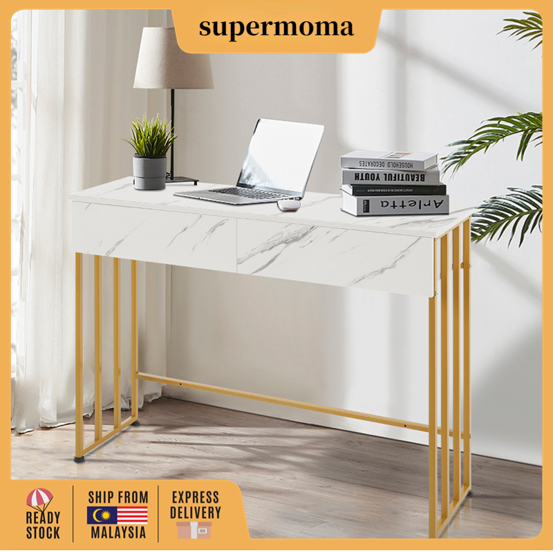 Console Table With 2 Drawers / Kayu Meja Konsol Tepi / Meja Tepi Laci ...