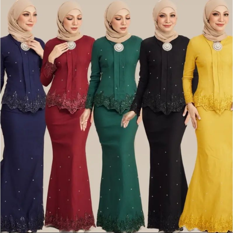 AURELL KEBAYA MODEN MINI KEBAYA BAJU RAYA KEBAYA LACE | Shopee Malaysia