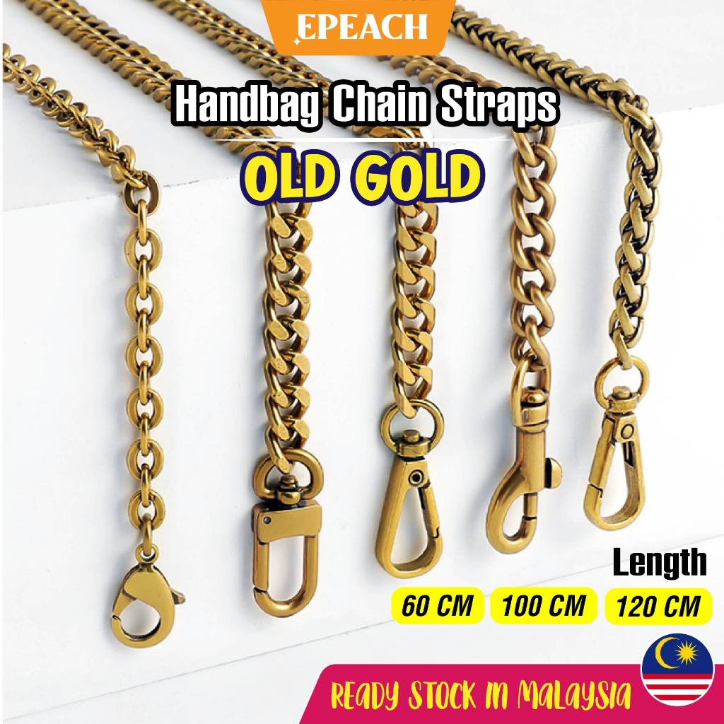 epeach Handbag Old Gold Metal Chain Strap | Tali Rantai Beg Tangan ...