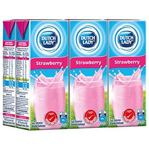 Dutch Lady Strawberry Flavoured UHT Milk 6 x 200ml | Shopee Malaysia