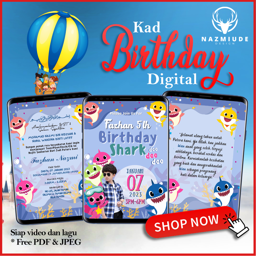 BIRTHDAY DIGITAL CARD INVITATION KAD BIRTHDAY DIGITAL SELAMAT HARI JADI ...