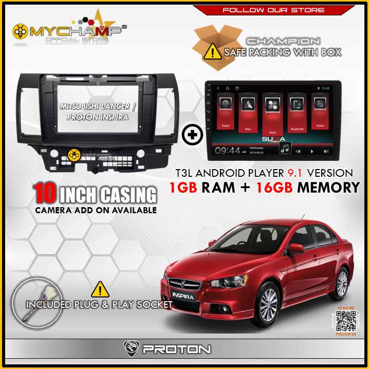 Mitsubishi Lancer/Proton Inspira 10" Inch Player+Casing (Set ...