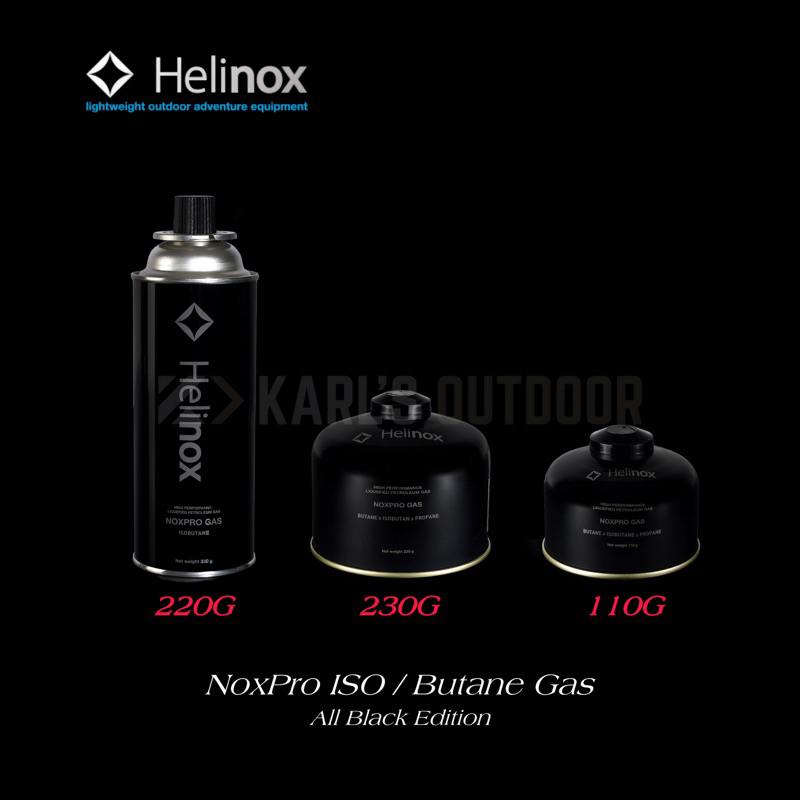 Helinox NoxPro Gas 110G 220G 230G 450G Butane + ISOBUTAN + Propane Black Camp Camping Gas ...