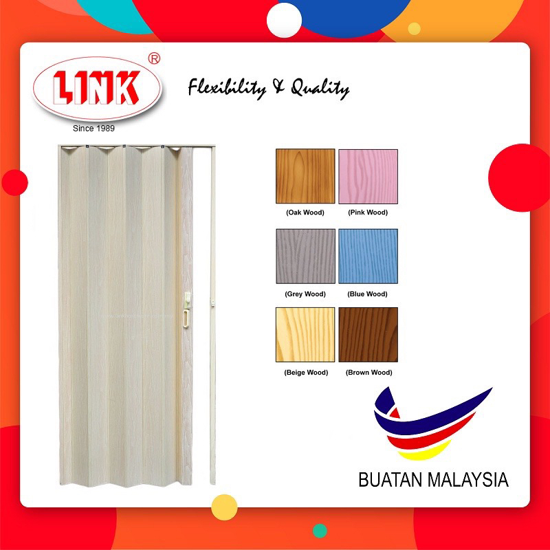 31" / 35” x 82" Link PINTU LIPAT PVC / PVC FOLDING DOOR / PINTU Tandas ...