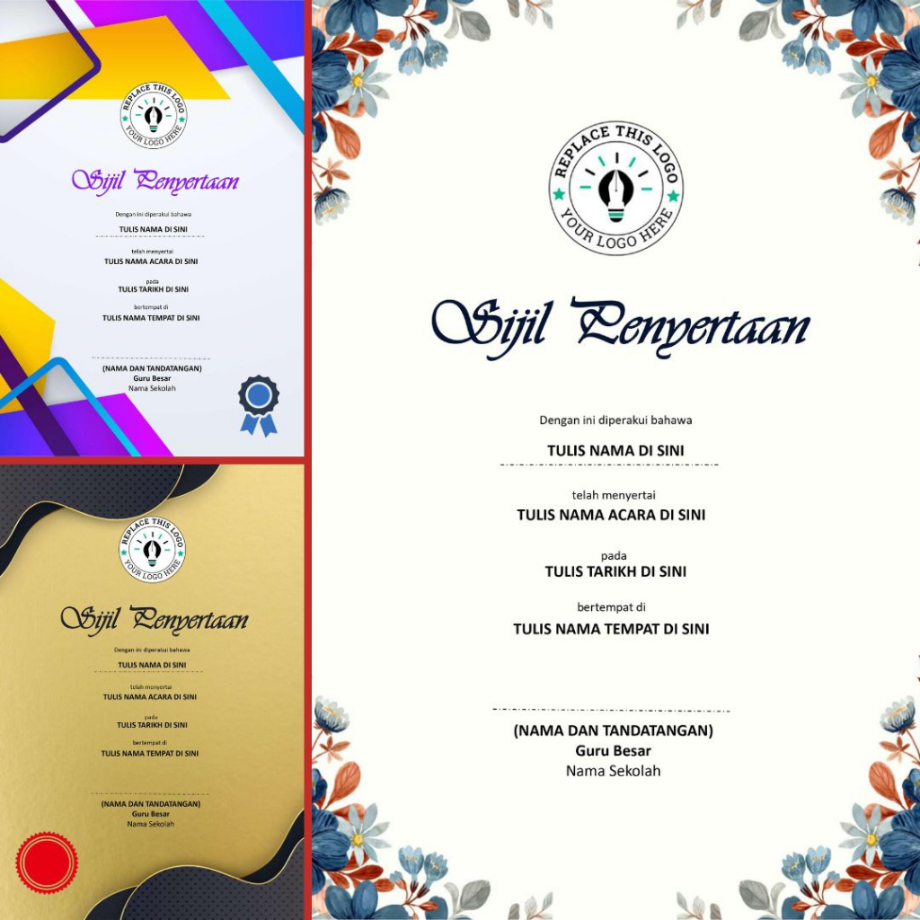 [Powerpoint] Template Sijil Certificate Template Editable Powerpoint ...