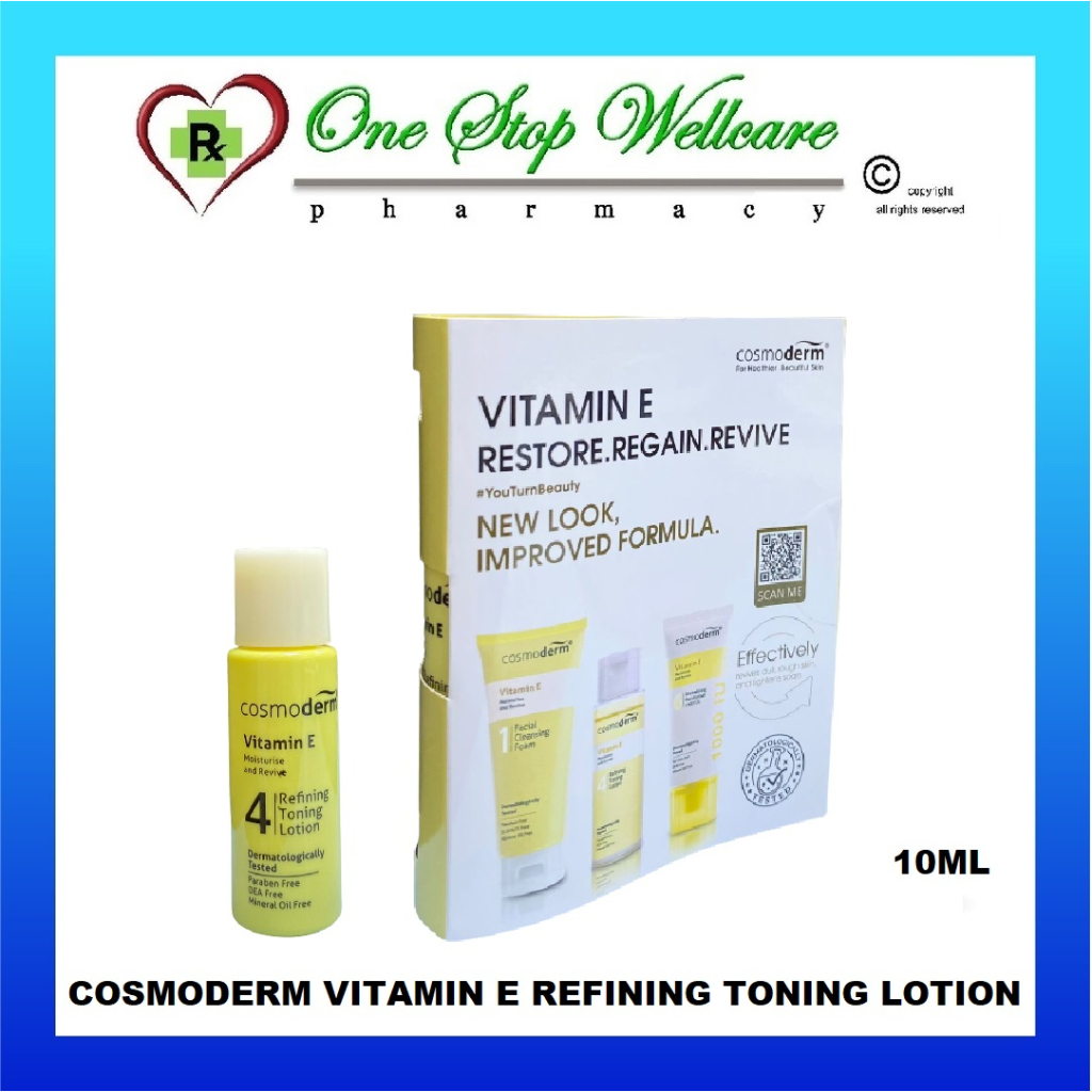 COSMODERM VITAMIN E REFINING TONING LOTION 10ML (EXP:01/2026) | Shopee ...