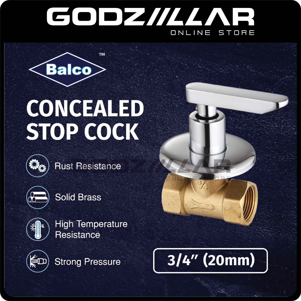 Balco Stopcock Stop Cock | Concealed / Chrome | Bathroom Shower Stop ...