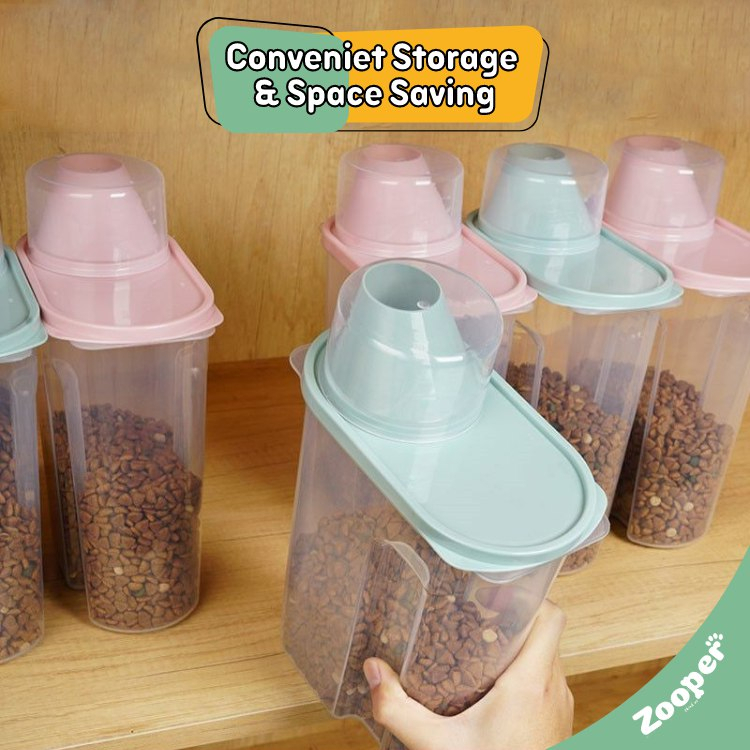 2.3L Pet Food Storage Dispenser Pet Food Container Bekas Makanan Kucing ...