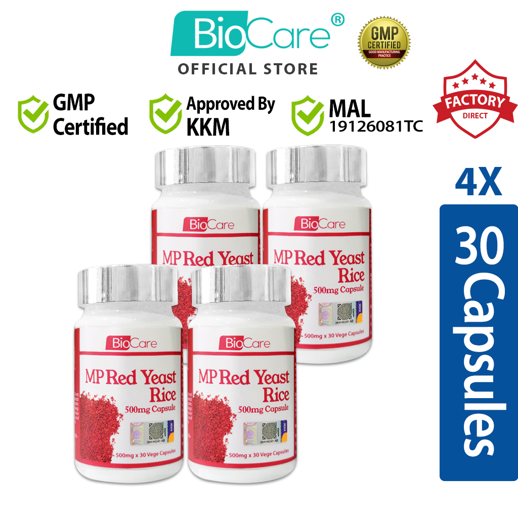 Biocare Red Yeast Rice Capsule (4 x 30's x 500mg) | Shopee Malaysia