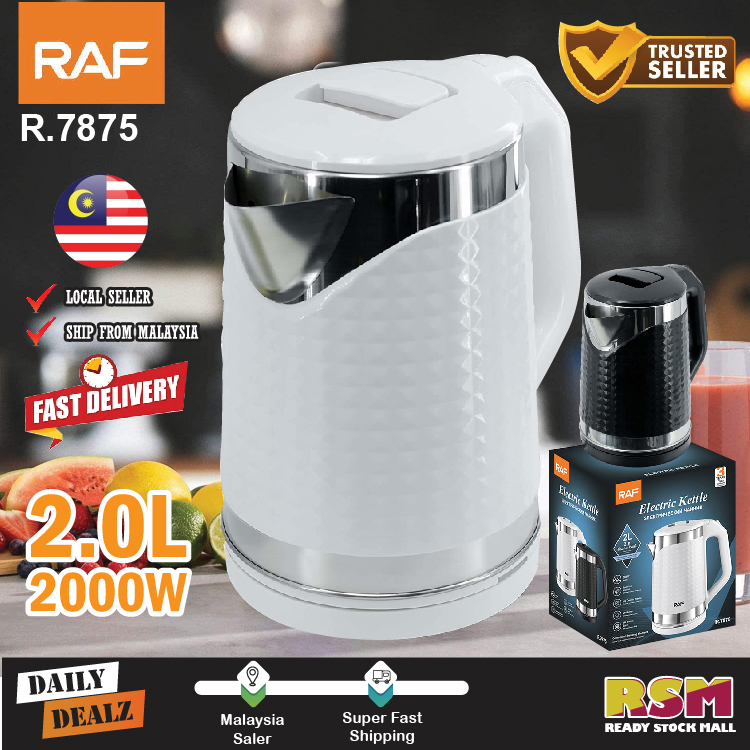 RAF 2.0L Cordless Electric Jug Kettle 2000W Fast Boiling 360° Rotating ...