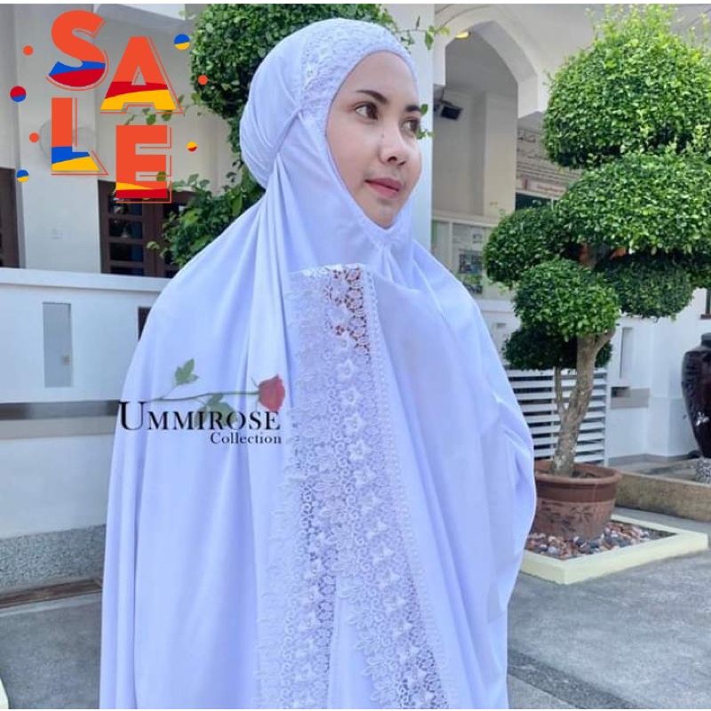 🔥FREEGIFT+Telekung Sembahyang Ummirose Putih FREESIZE READYSTOCK Design ...