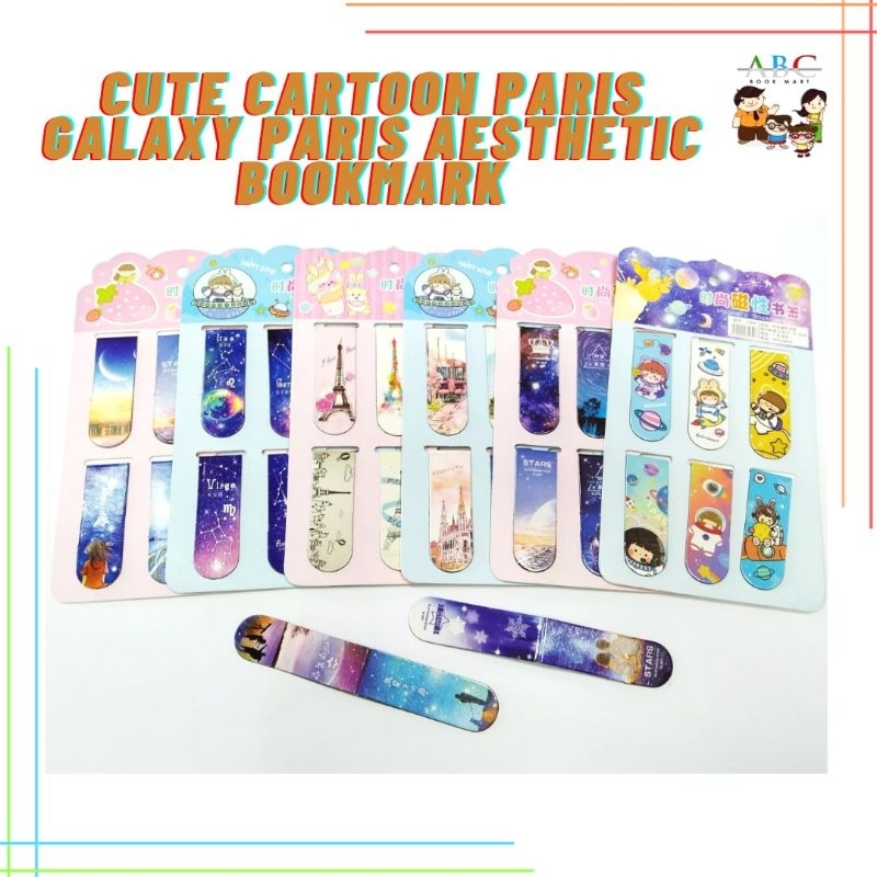( READY STOCK ) CUTE CARTOON AESTHETIC MAGNETIC BOOKMARK PARIS GALAXY ...