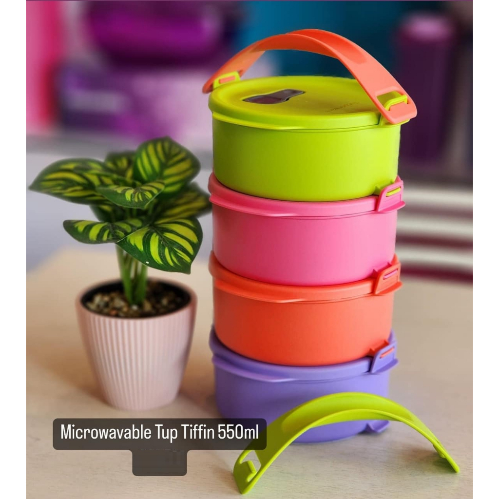 Tupperware Round Click To Go 880ml OR Tup Tiffin Set 4 x 550ml OR Snack ...
