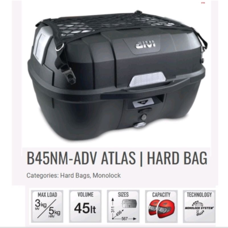 GIVI B45NM-ADV Atlas Monolock / Box[BASE PLATE INCLUDED]@ | Shopee Malaysia