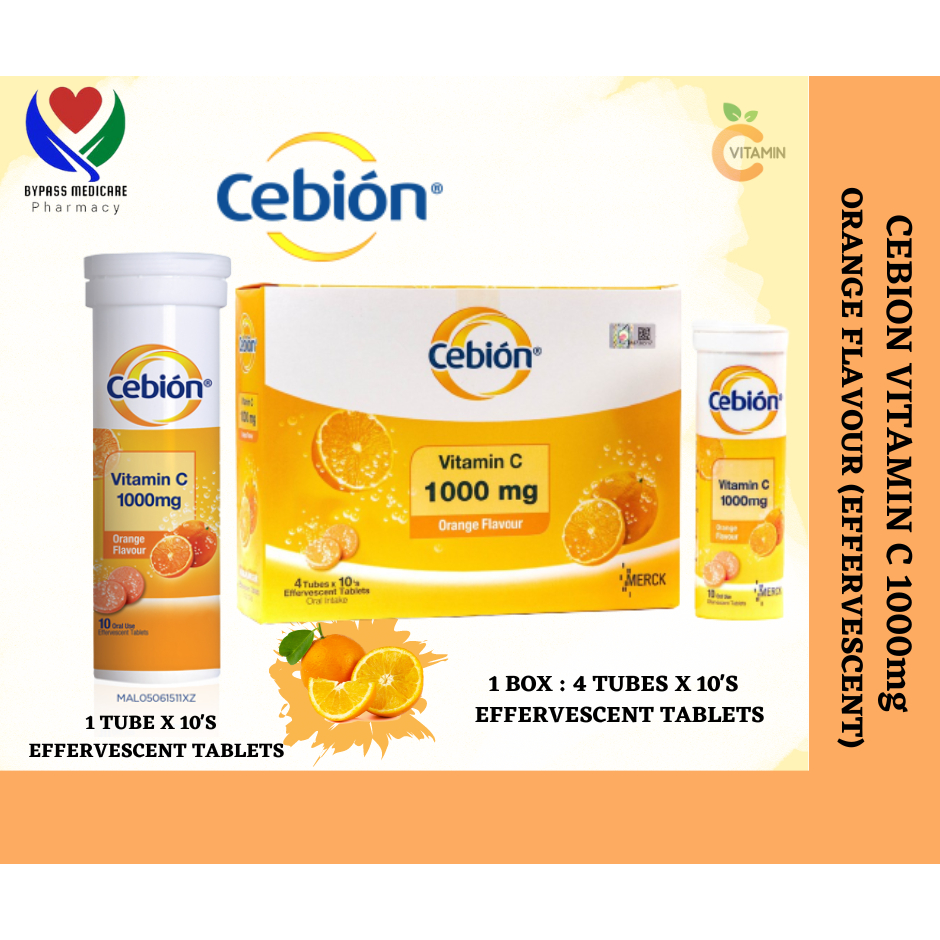 CEBION VITAMIN C 1000mg EFFERVESCENT/CHEWABLE TABLET (Antioxidant ...