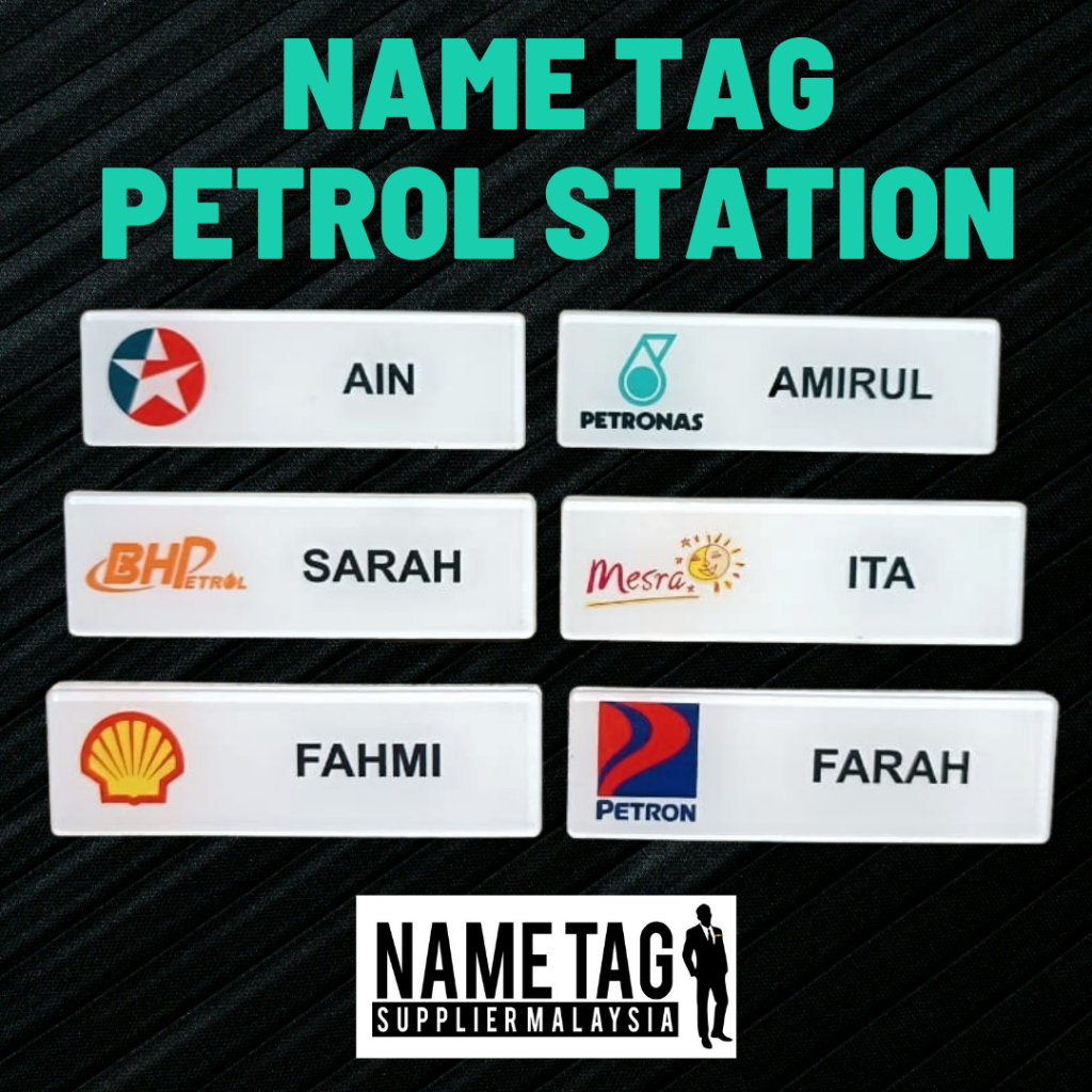 Nametag Double Acrylic SHELL PETRONAS CALTEX PETRON/ Double Acrylic ...