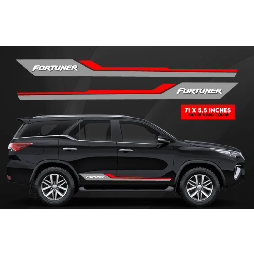 TOYOTA FORTUNER BODY STICKER CUT OUT VINYL DECALS FOR TOYOTA FORTUNER ...
