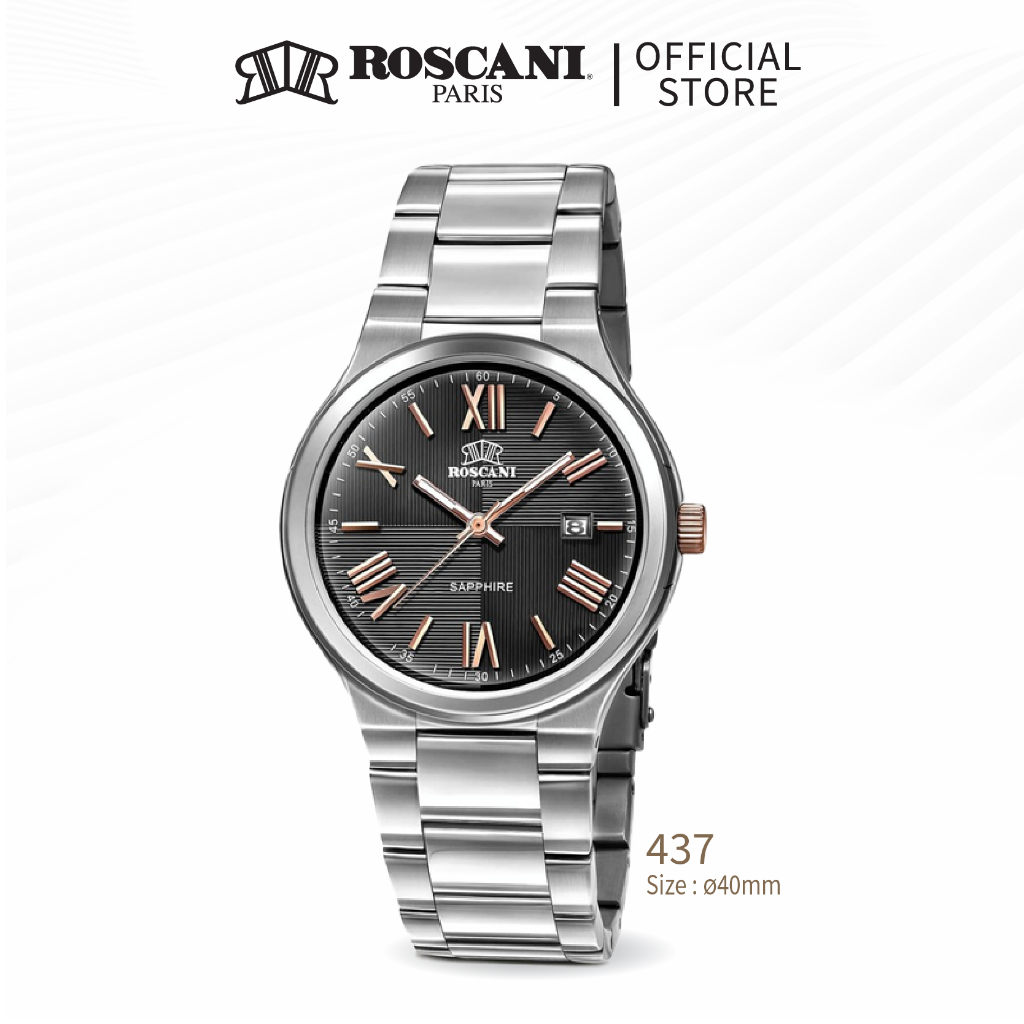 Roscani Logan 437 Bracelet Men Watch - Sapphire Crystal + Raised ...