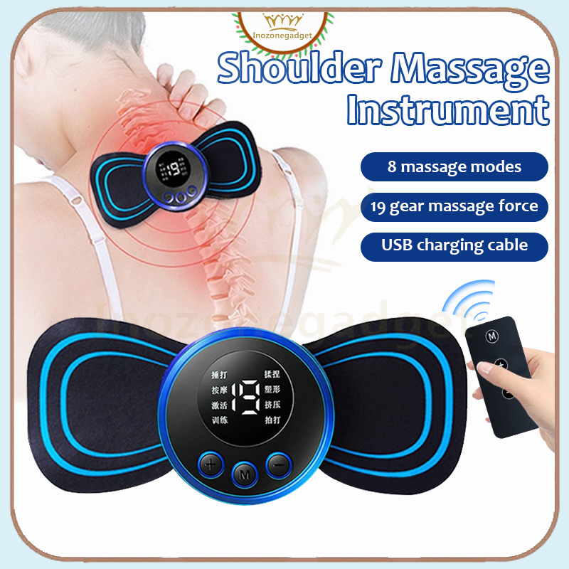 Neck Massager EMS Cervical Vertebra Electric Massage Patch for Muscle Pain Relief Shoulder ...