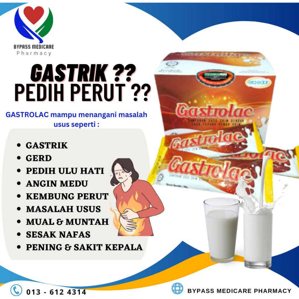 SUSU GASTROLAC (GASTRIK/GERD/PEDIH ULU HATI/ANGIN MEDU/ KEMBUNG PERUT ...