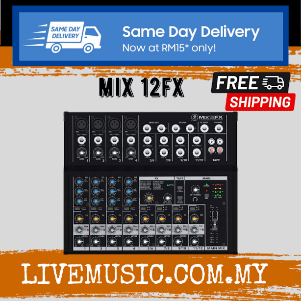 Mackie Mix12FX 12 Channel Compact Analog Mixer With Effect Mixing ...