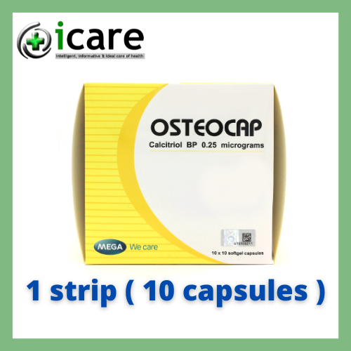 MEGA OSTEOCAP CAPSULES CALCITRIOL 10 CAPSULES ( 1 STRIP ) EXP DATE : 03 ...