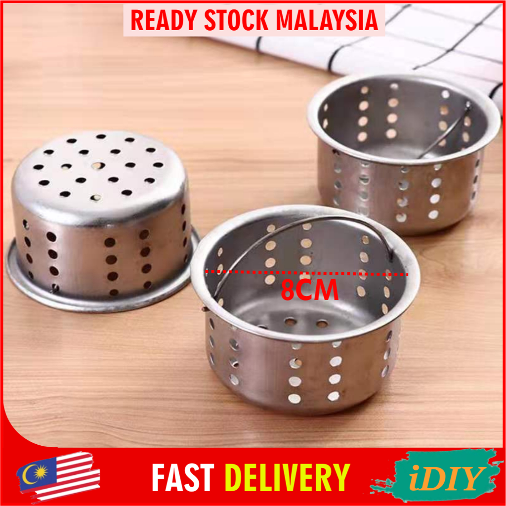8cm) Bakul Keluli Sinki Penapis Sisa Mantap Tahan Karat Stainless Steel ...