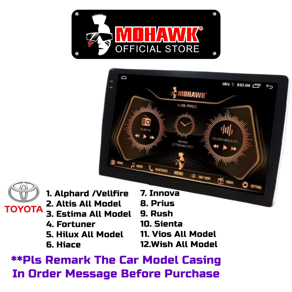 Mohawk MS PRO Series 2K Resolution 3+32GB QLED Car Android Player Plug ...