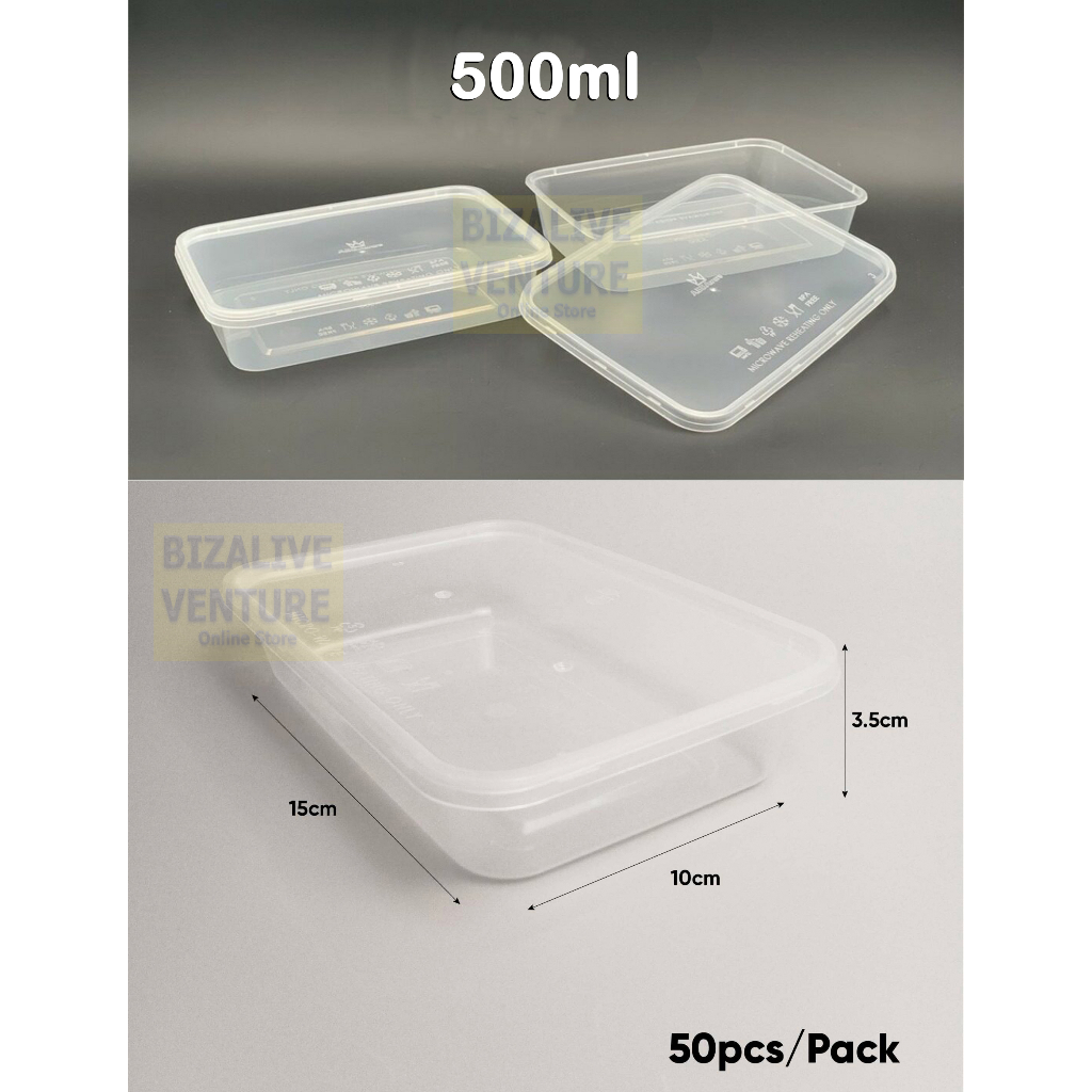 (MICROWAVE SAFE) Disposable Plastic Food Container | Rectangular ...
