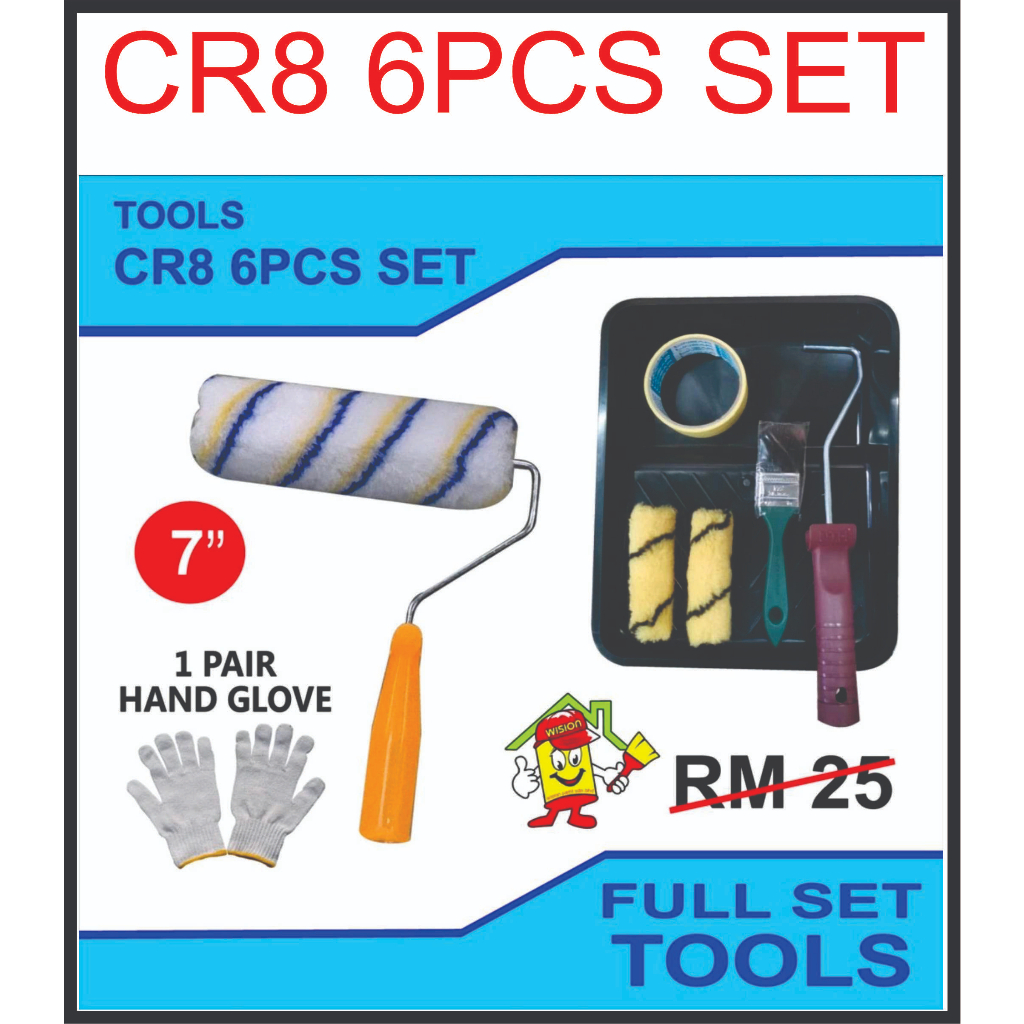 SET TOOL WALL PAINTING COMBO ROLLER BRUSH TOOLS KITS / ALAT MENGECAT ...