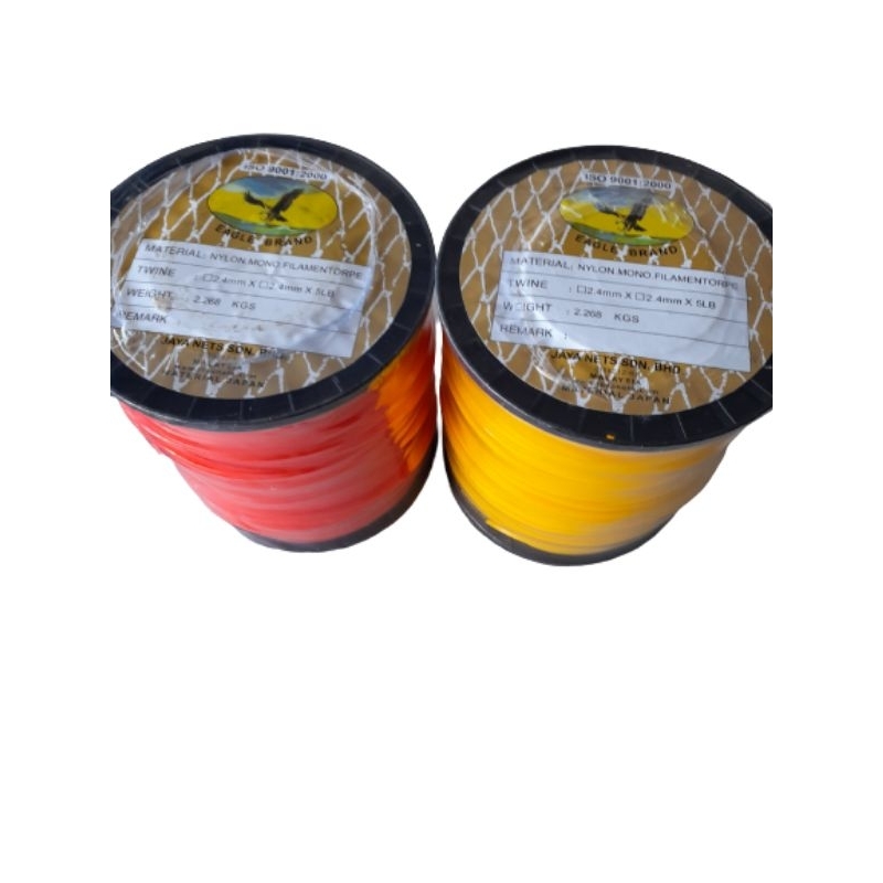EAGLE CAP HELANG MOSTAZ 2.4MM 5LB NYLON TRIMMER LINE NYLON STRING TALI MESIN RUMPUT WARNA MERAH ...